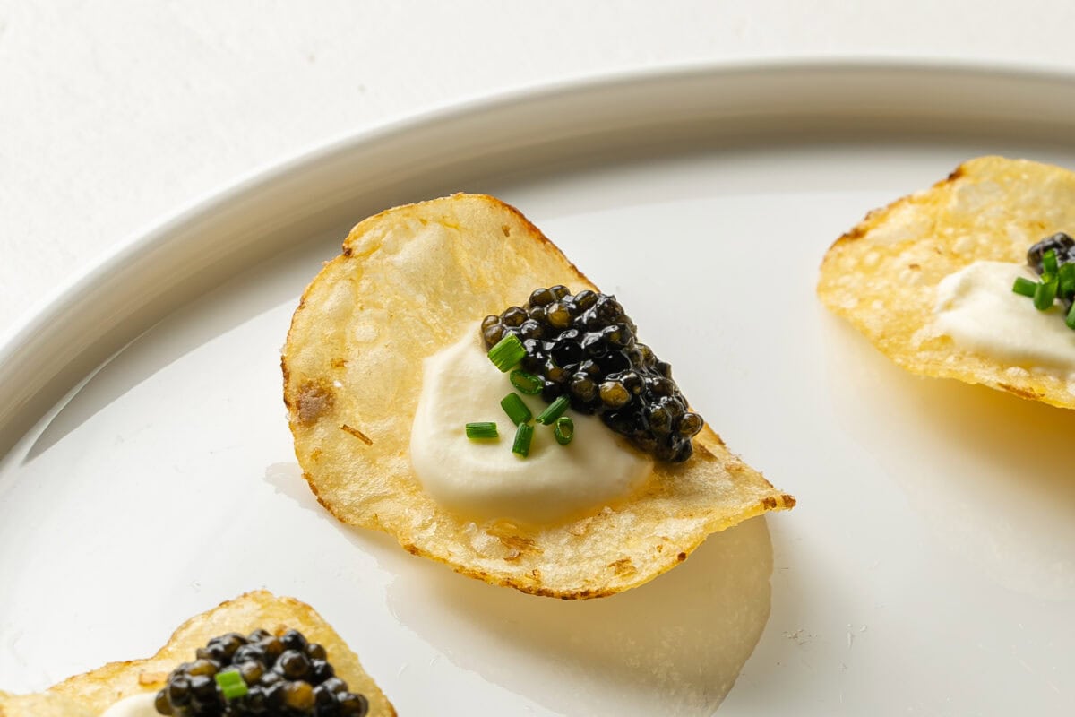 Caviar And Creme Fraiche Potato Chips